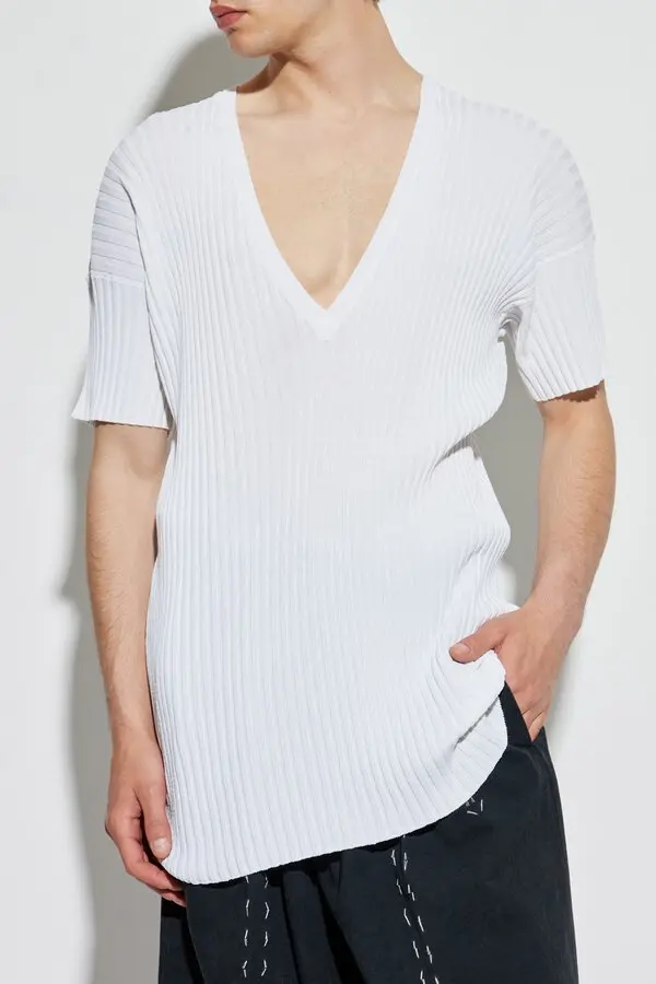 MAISON MARGIELA Ribbed V-neck Sweater