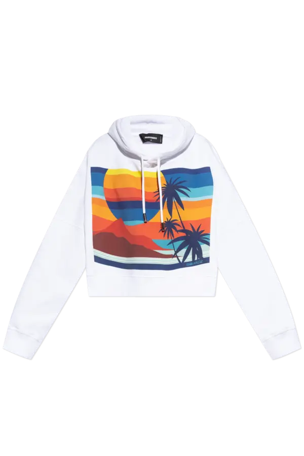Dsquared2 Summer Lovers Capsule Cotton Hoodie - White