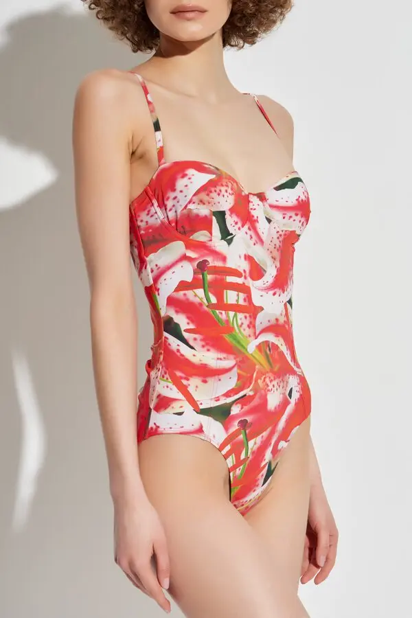 Tory Burch Floral One-piece Swimsuit - Red