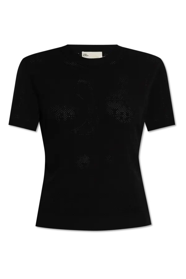 Tory Burch Perforated Top - Black