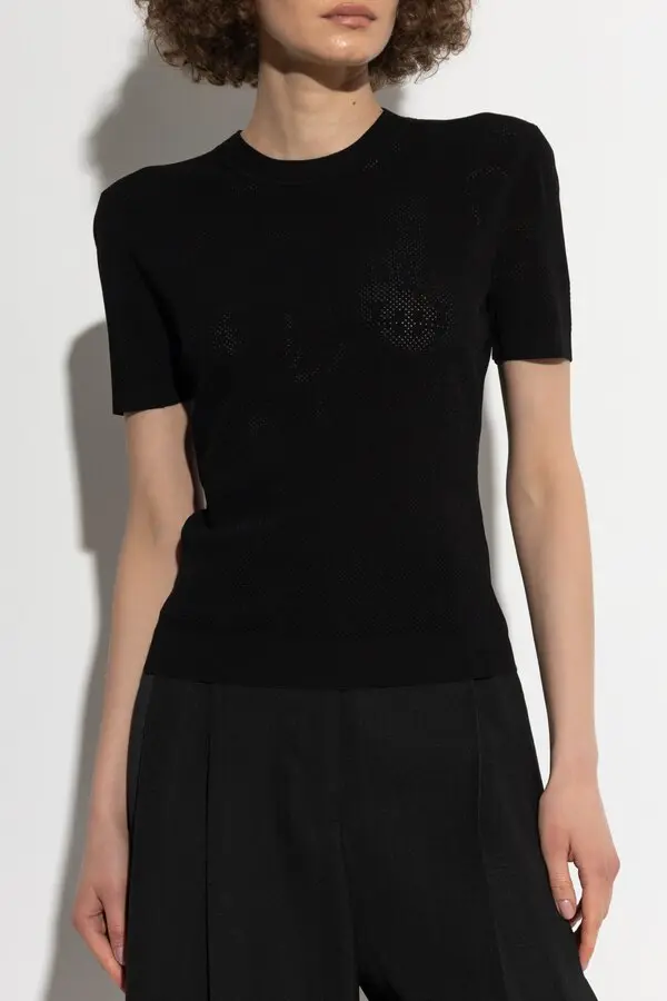 Tory Burch Perforated Top - Black