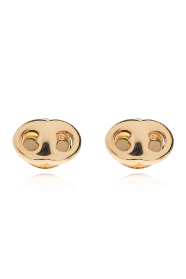 Tory Burch 18k Plated Brass Oval Earrings - Gold