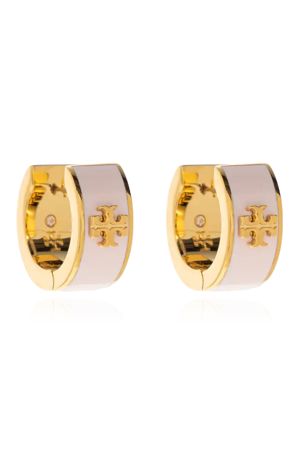 Tory Burch Logo Hoop Earrings - Pink