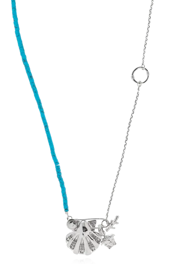 Versace Necklace With Shell Pendant - Blue