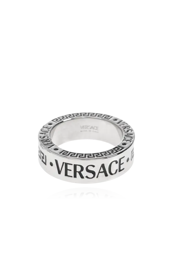 Versace Engraved Logo Ring - Silver