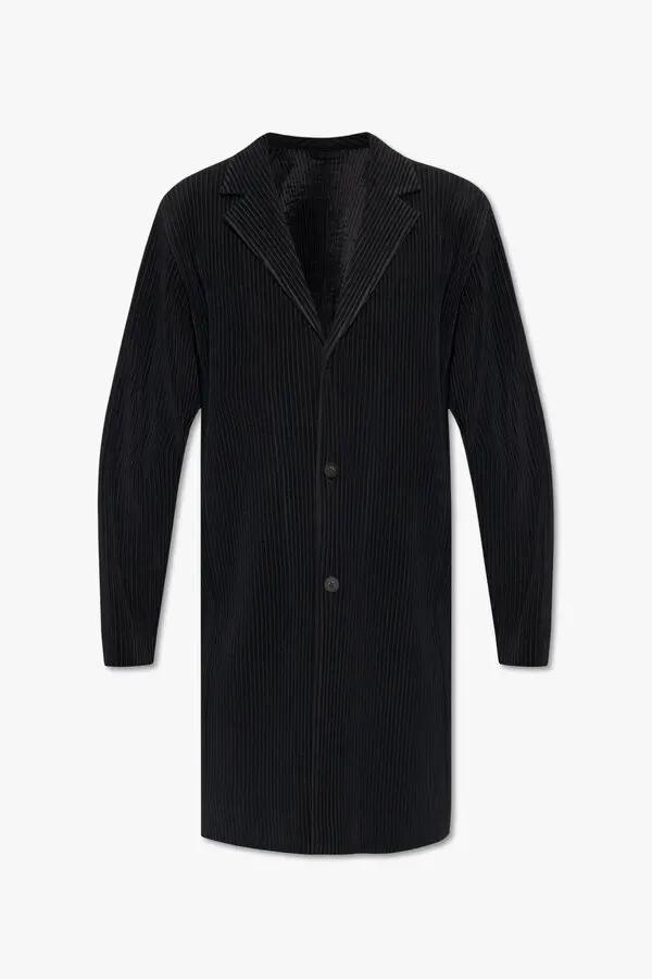 Issey Miyake Pleated Coat - Black