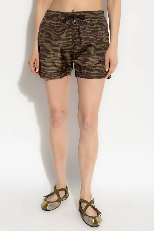 Attico Estate Meravigliosa Camouflage Shorts - Brown