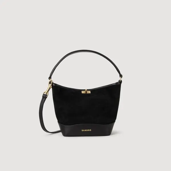 Sandro Tangoso Mini Suede And Leather Bag