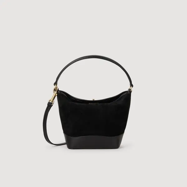 Sandro Tangoso Mini Suede And Leather Bag
