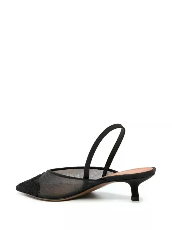 NEOUS 40mm Lace Slingback Pumps - Black