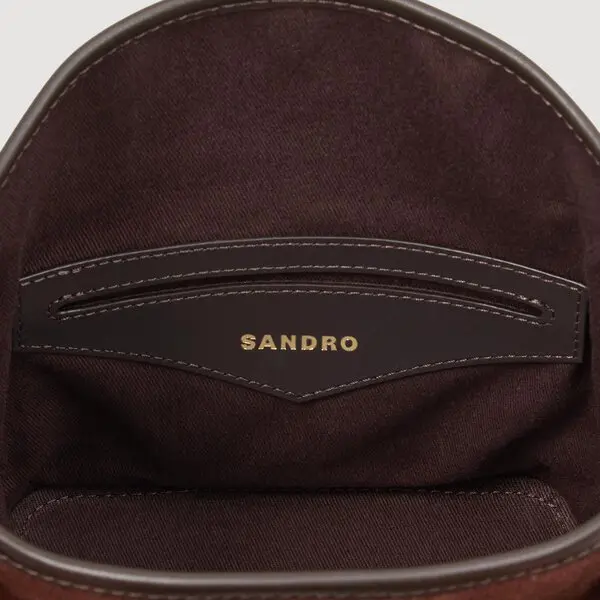 Sandro Mini Tangoso Fringed Bucket Bag