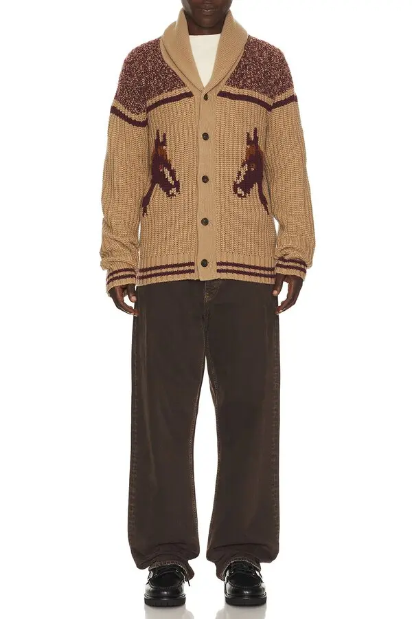 Guest In Residence Rodeo Cardigan - Camel Combo