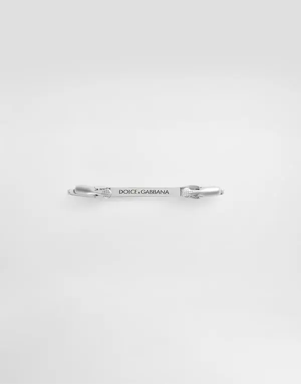 Dolce & Gabbana Collar Pin With Logo - Silver
