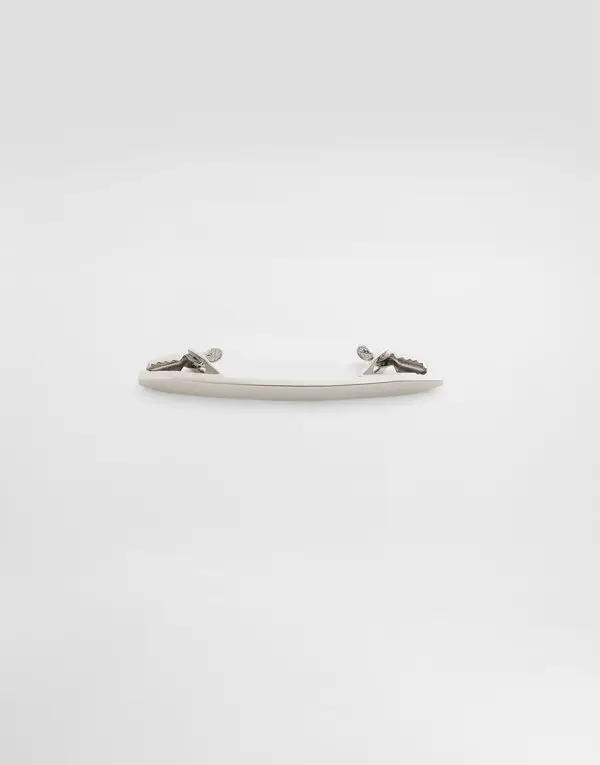 Dolce & Gabbana Collar Pin With Logo - Silver