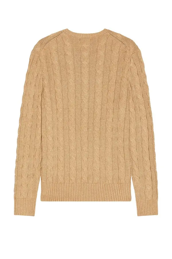 Polo Ralph Lauren Cable Knit Crewneck Sweater - Camel Melange
