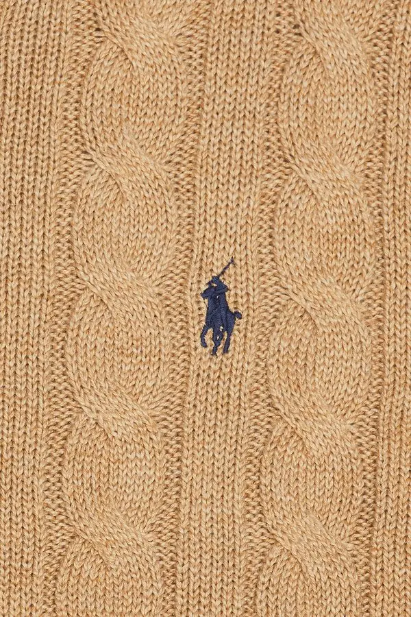 Polo Ralph Lauren Cable Knit Crewneck Sweater - Camel Melange