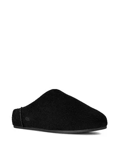 Pink Ugg® Elea Suede Slip-on Slippers - Black
