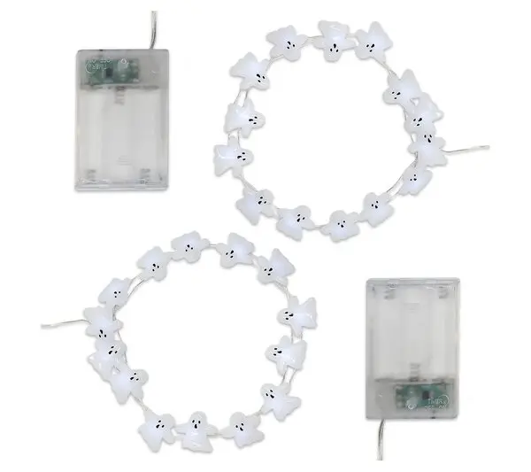 LUMABASE Led Fairy String Lights With Ghost Mot If- Set Of 2 - One-color