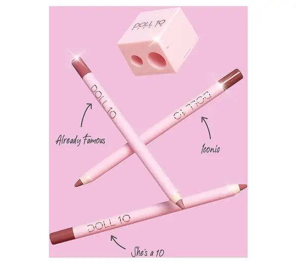 DOLL 10 Pro Precision Lip Liner Trio With Sharpener