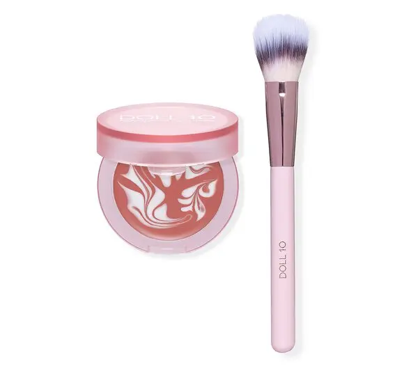 DOLL 10 Serum Swirl Cream To Powder Blush With Brush - One-color