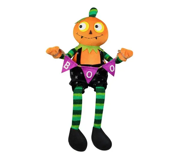 NORTHLIGHT Sitting Plush Jack O Lantern Hallowe N Figure 14 - One-color