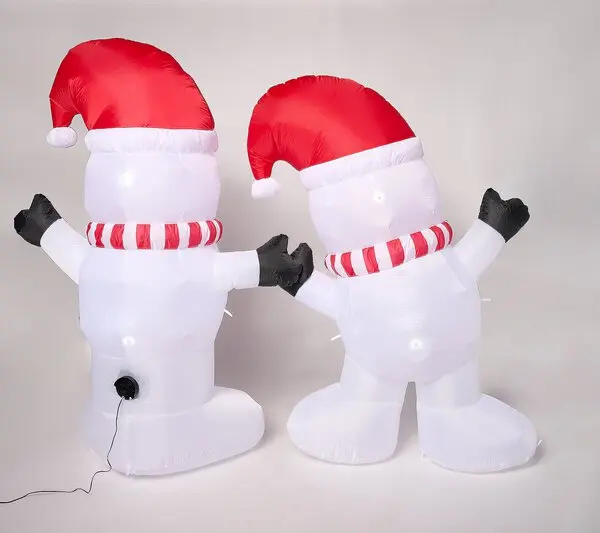 KRINGLE EXPRESS As Is 6ft Inflatable Jolly Snowmanfriends