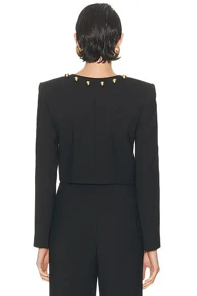 Carolina Herrera Collarless Cropped Jacket