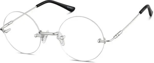 Zenni Retro Round Rimless Eyeglasses - Silver