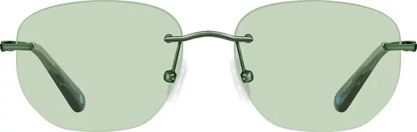 Zenni Rectangle Rimless Metal Frame Glasses - Green