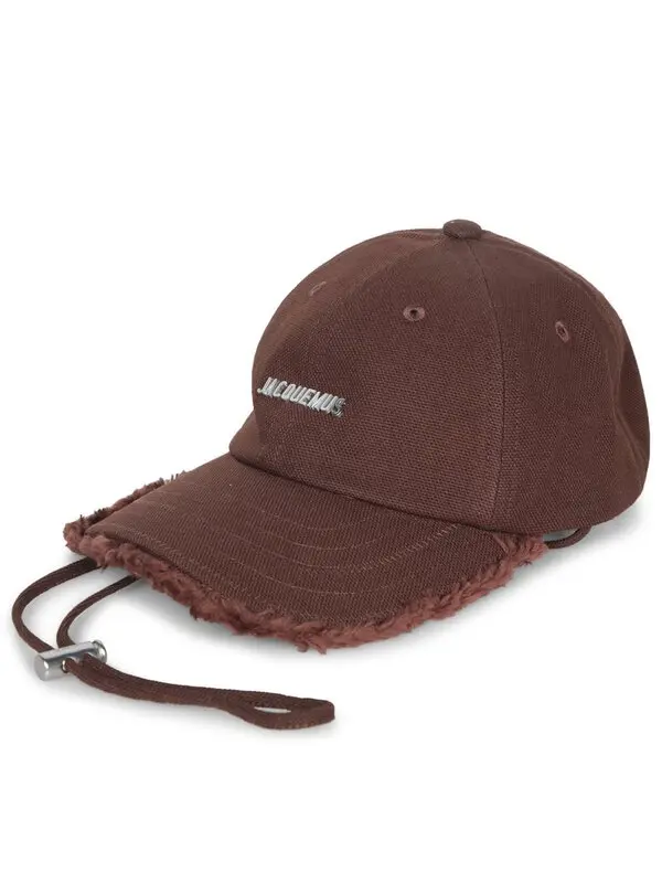 Jacquemus Visor Cap With Embroidered Logo - Brown