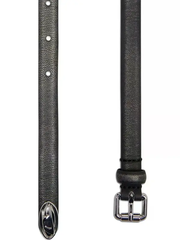 DIESEL® Metallic Buckle Leather Belt