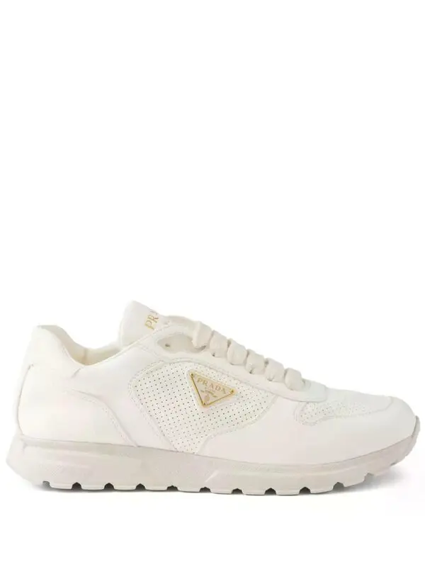 Prada Perforated Lace-up Sneakers - White
