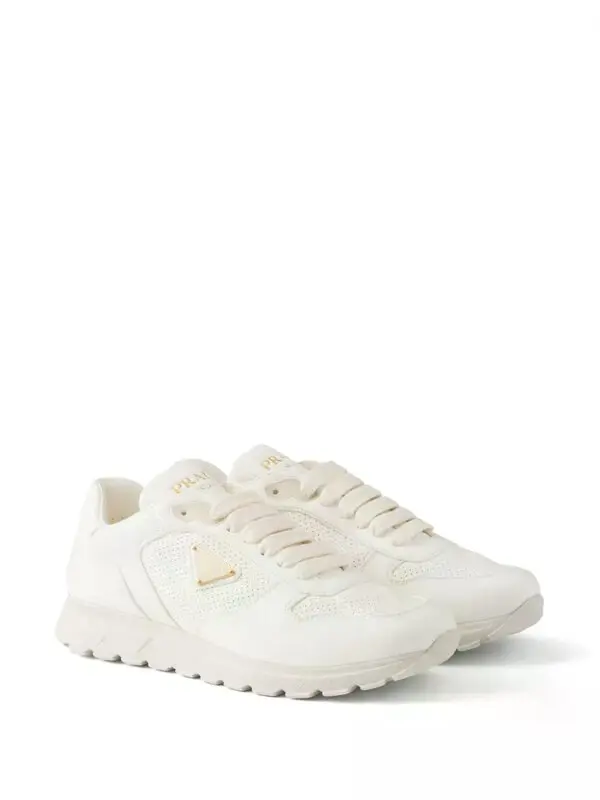 Prada Perforated Lace-up Sneakers - White