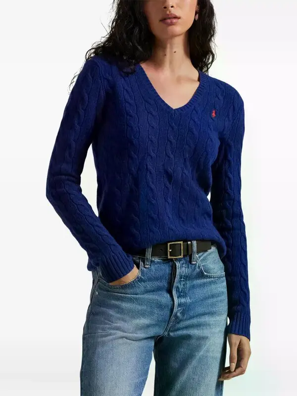 Polo Ralph Lauren Cable-knit V-neck Sweater - Blue