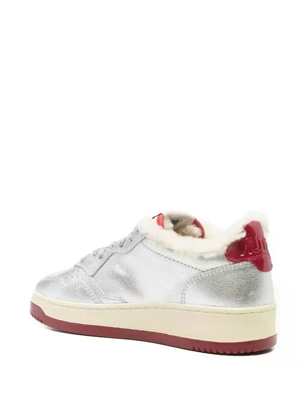 AUTRY Medalist Shearling Sneakers - Silver