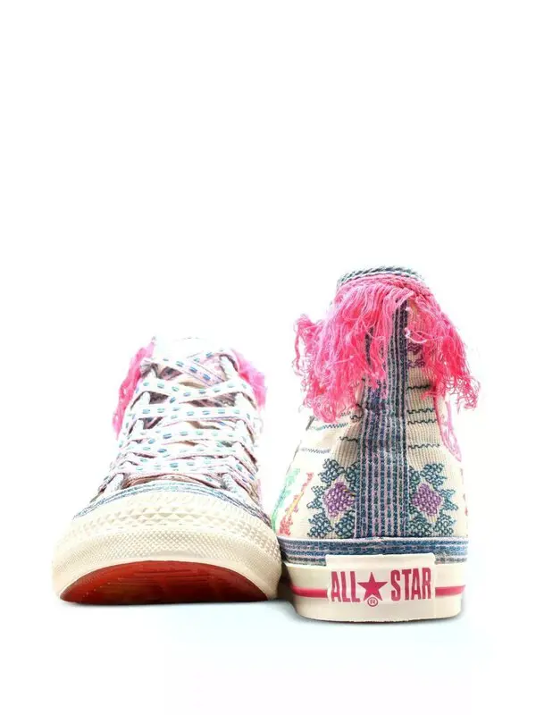 CONVERSE Embroidered Fringe High Top Sneakers