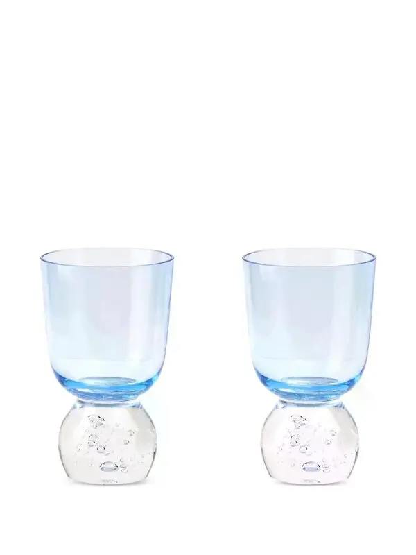 MISETTE Bubble-base Glass Tumbler - Blue