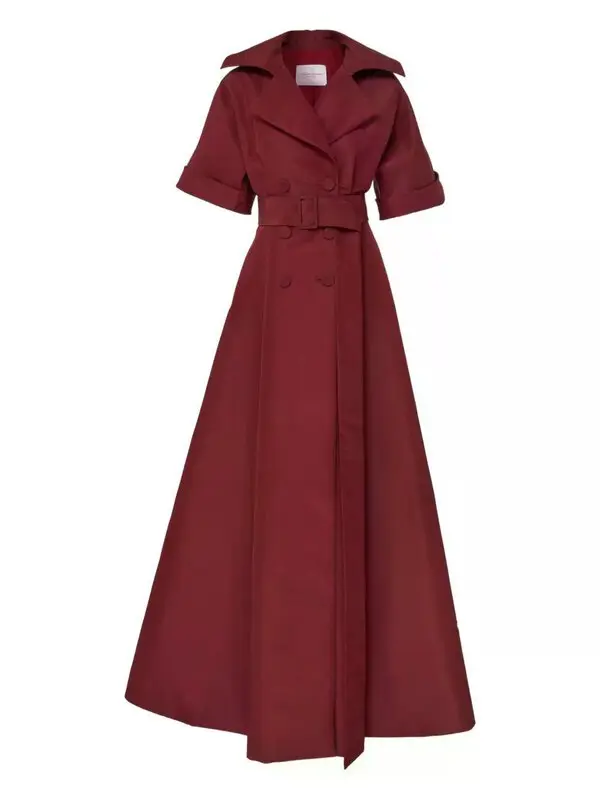 Carolina Herrera Belted Short-sleeve Maxi Dress