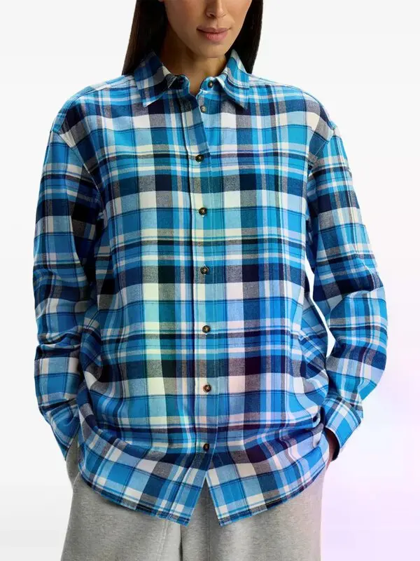 12 STOREEZ Checked Flannel Shirt - Blue