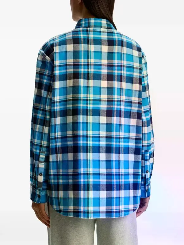 12 STOREEZ Checked Flannel Shirt - Blue