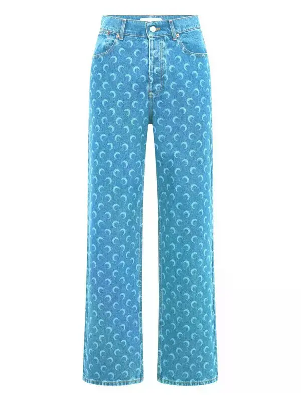 MARINE SERRE Moon-print Straight-leg Jeans