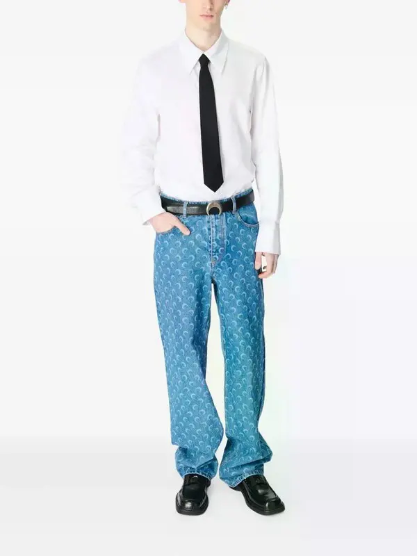 MARINE SERRE Moon-print Straight-leg Jeans
