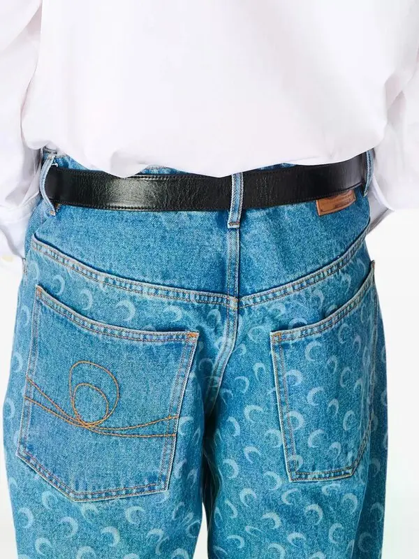 MARINE SERRE Moon-print Straight-leg Jeans