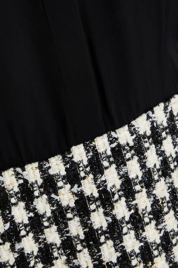 Alice + Olivia Mattie Metallic Houndstooth Mini Shirt Dress