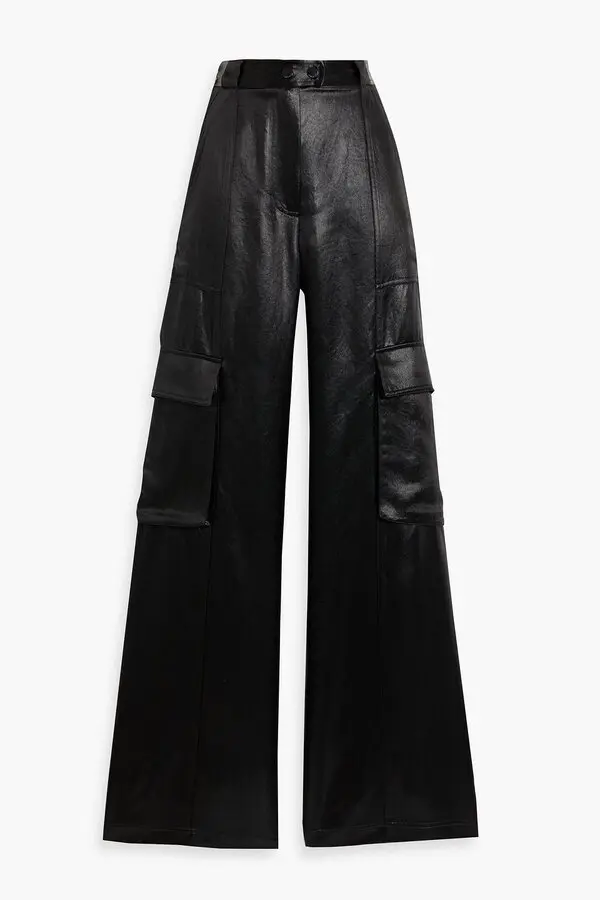 Simkhai Beatriz Satin Wide-leg Cargo Pants