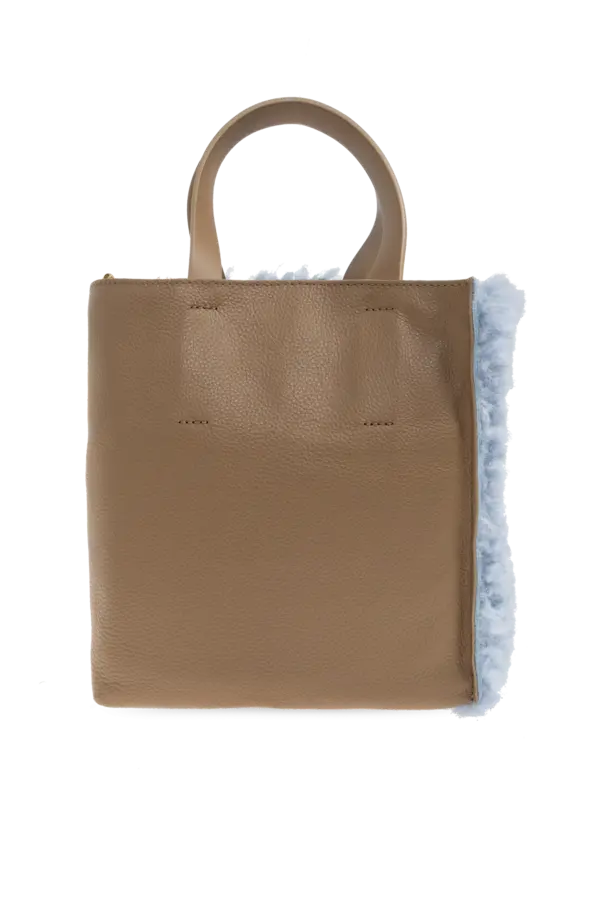 Marni Shopper Bag With Bird Graphic - Blue