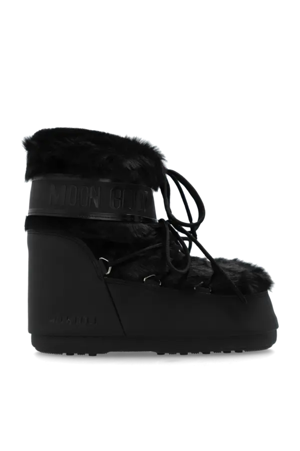 Moon Boot Icon Low Faux Fur Snow Boots - Black