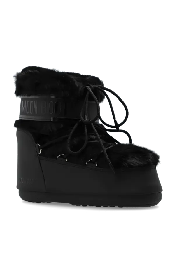 Moon Boot Icon Low Faux Fur Snow Boots - Black