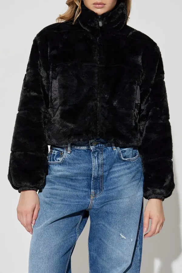 SAVE THE DUCK Yuki Faux Fur Reversible Jacket - Black