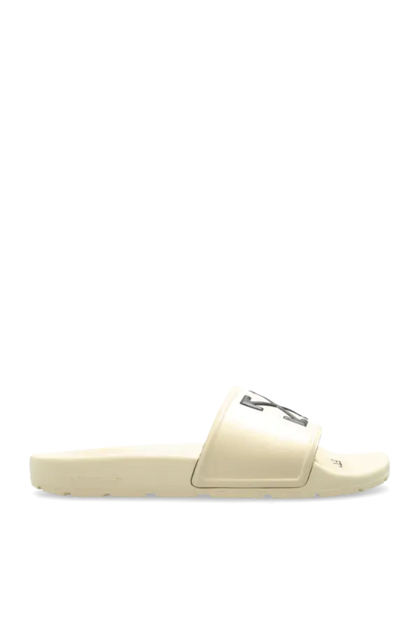 Off-White Logo Slides - Cream